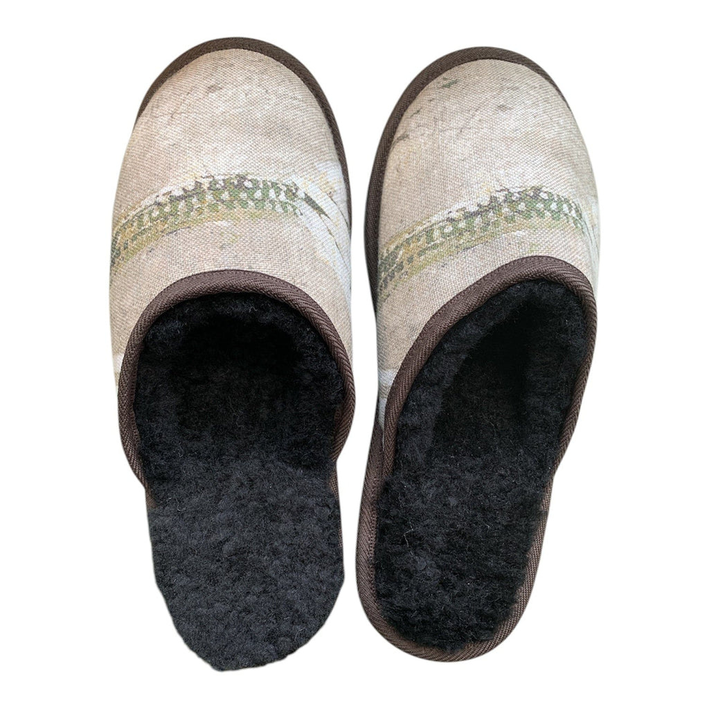 Abstract Olive XL Black Slippers – Little & Fox