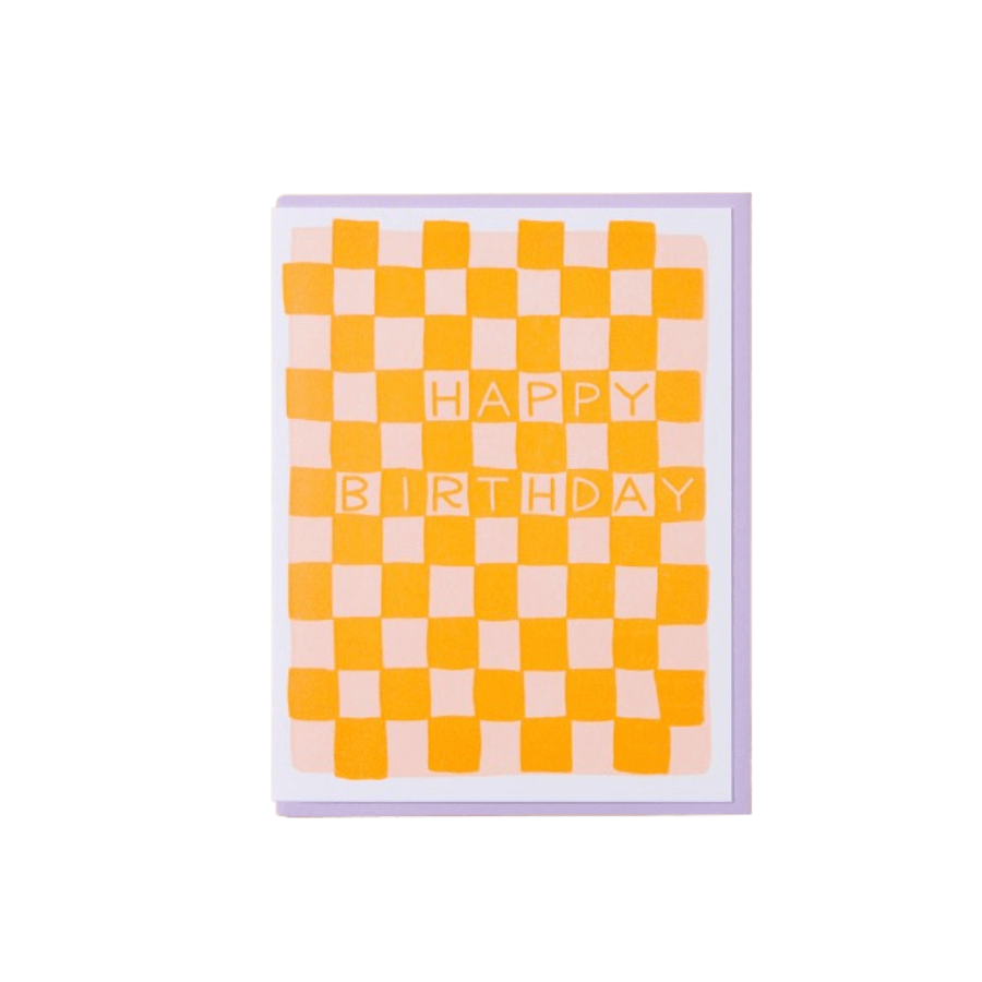 Checker Birthday Letterpress Card – Little & Fox