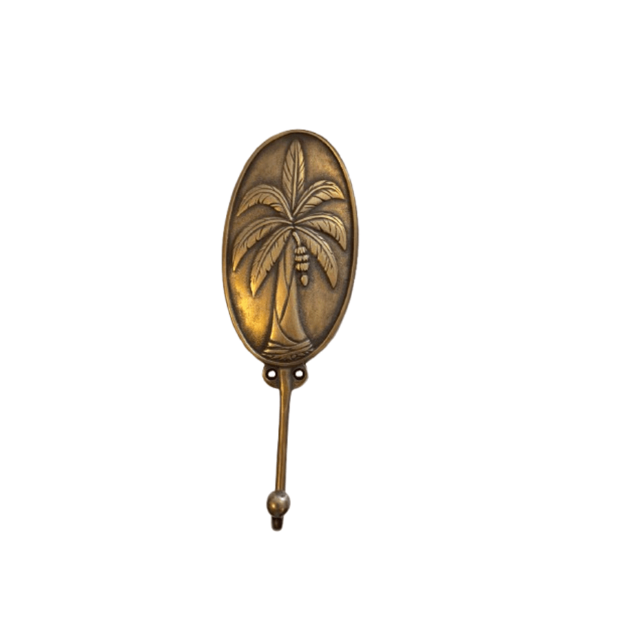 Large Brass Palm Tree Hook – Flat Base – Little & Fox