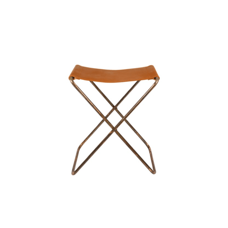 Antique Copper Leather Stool – Little & Fox